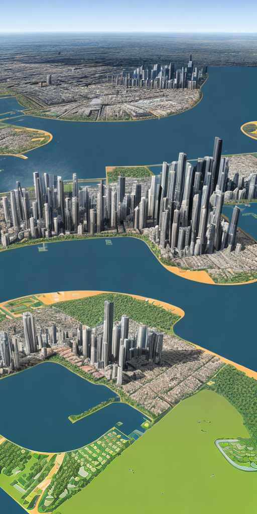design an urban city that includes housing, apartments, and an ...