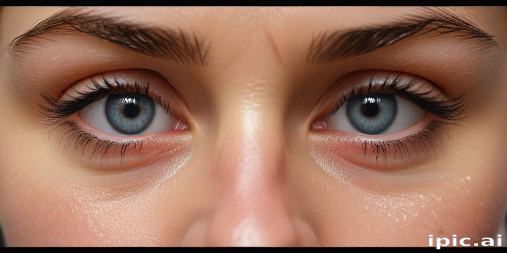 Close-Up of Striking Blue Eyes with Detailed Eyelashes and Skin Texture