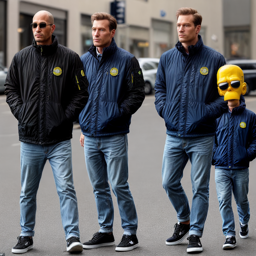 homer simpson with stone island jacket on