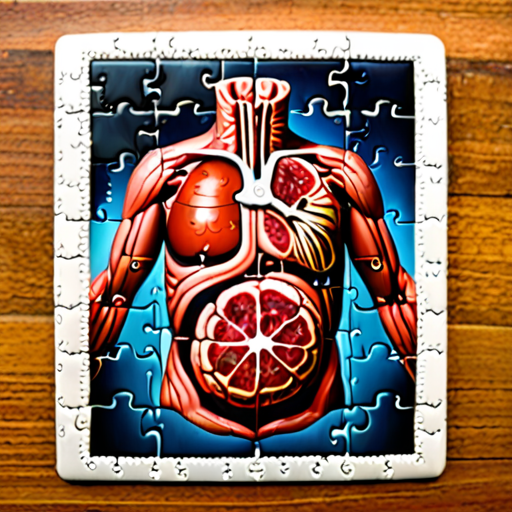 puzzle made of human meat bodies as pieces