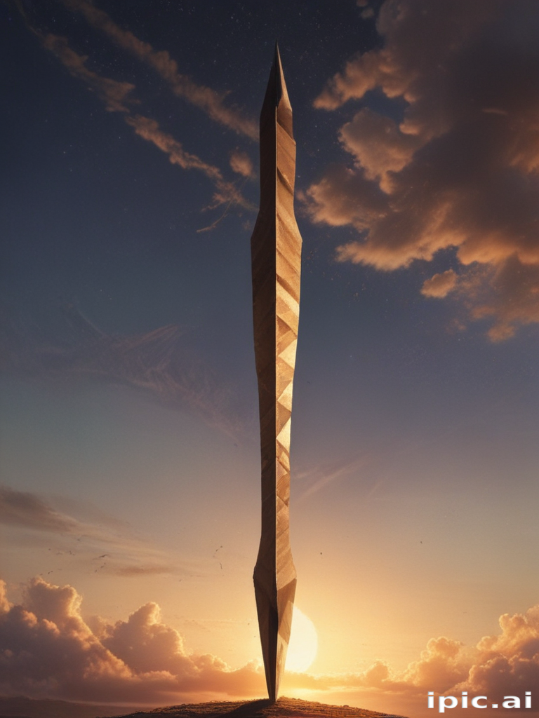 A Majestic Tower Reaching for the Sky Against a Stunning Sunset