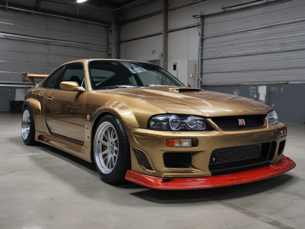 Stunning Gold Nissan Skyline GTR with Custom Modifications and Racing ...