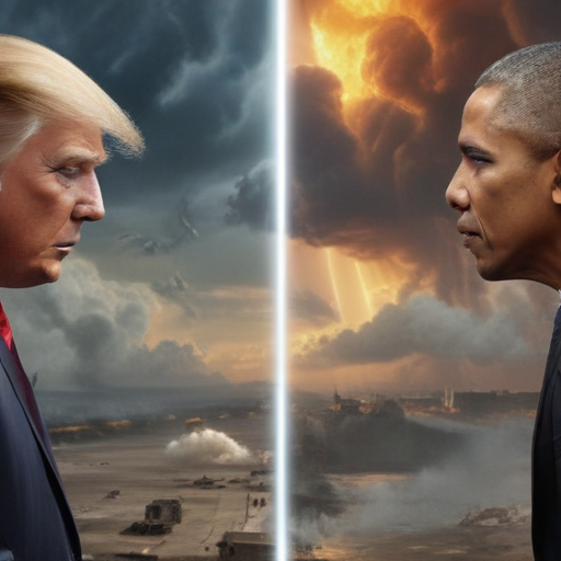 Donald Trump and Barrack Obama having a heavenly duel in the middle of ...