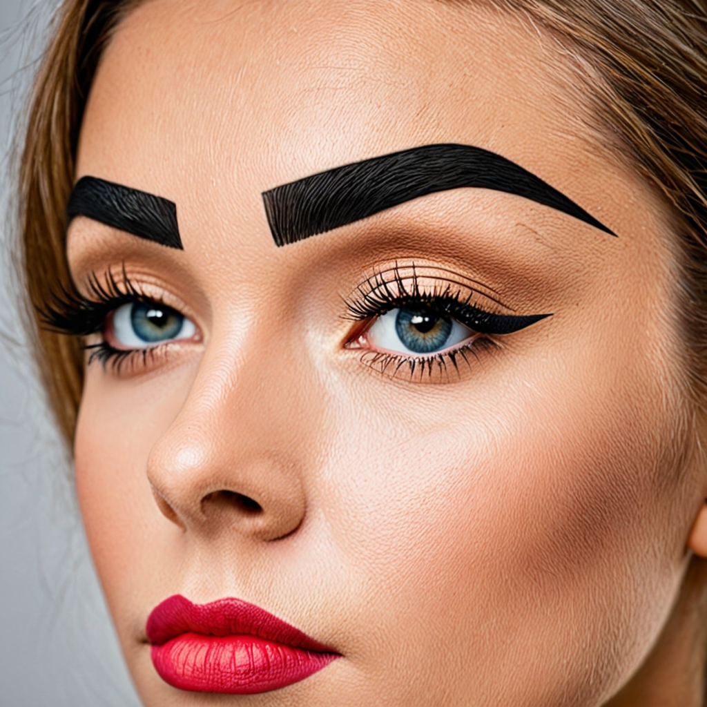 woman making eyebrow