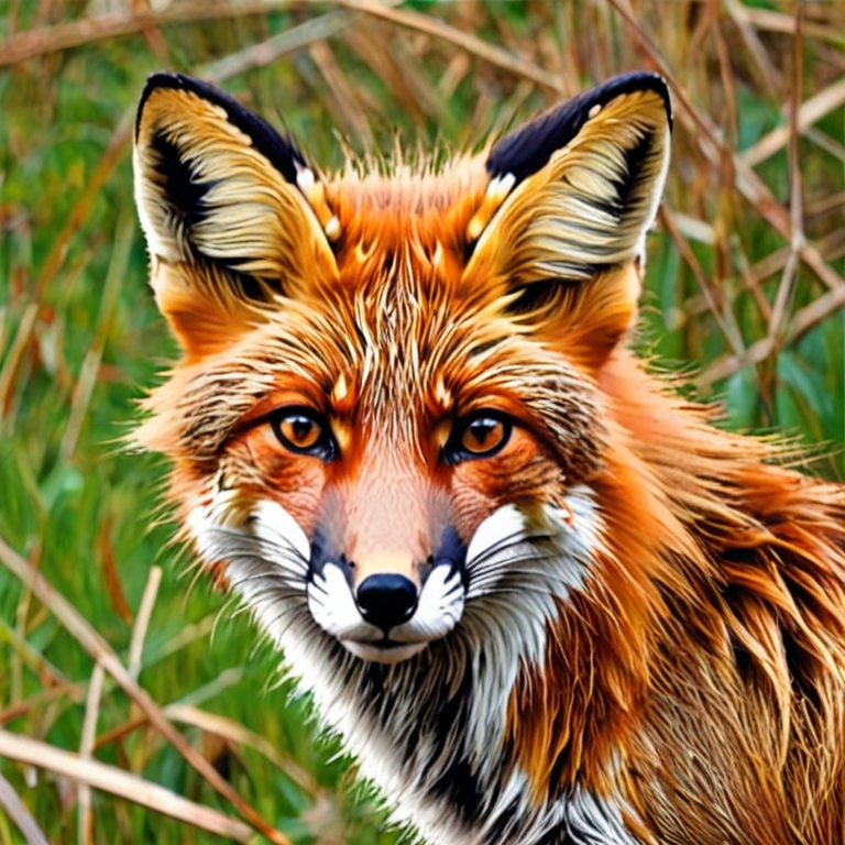 Fox face raw artistic lines