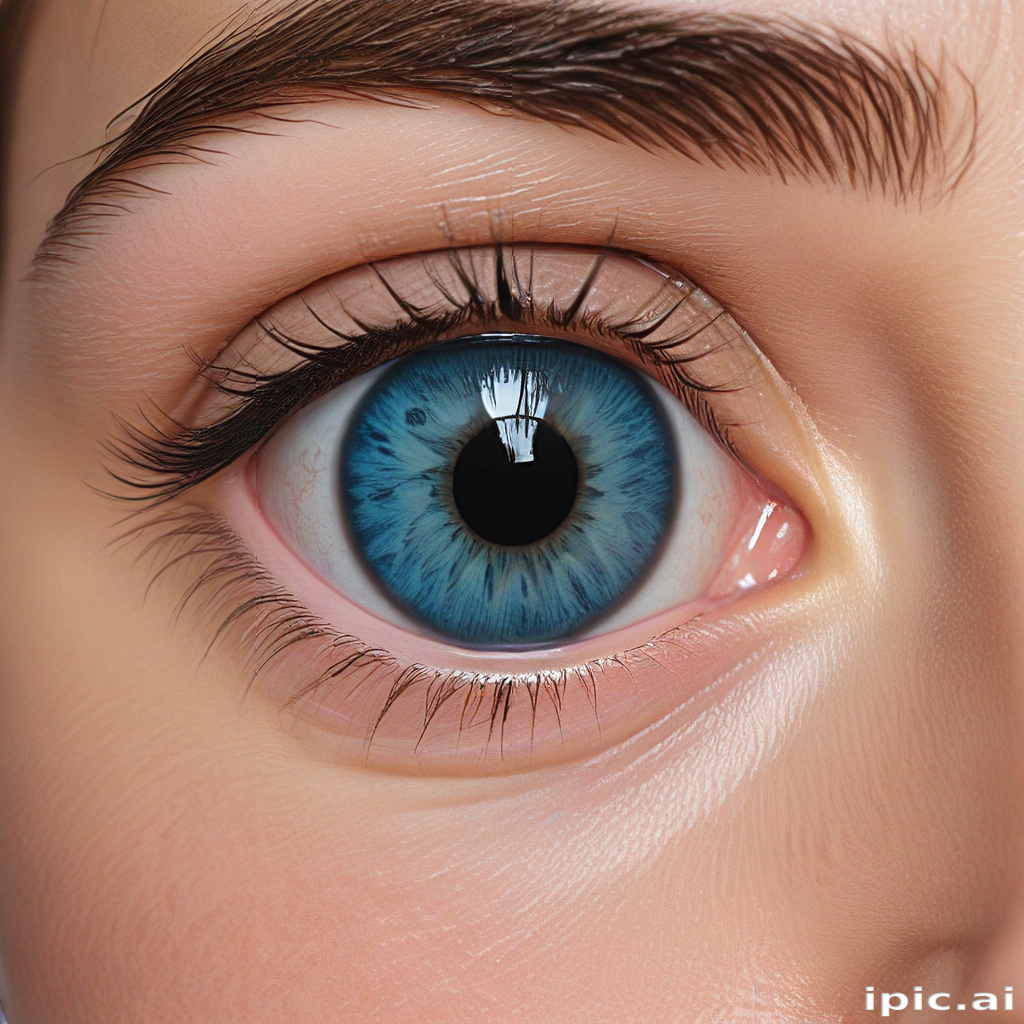 Close-Up of a Realistic Human Eye with Striking Blue Iris Detail