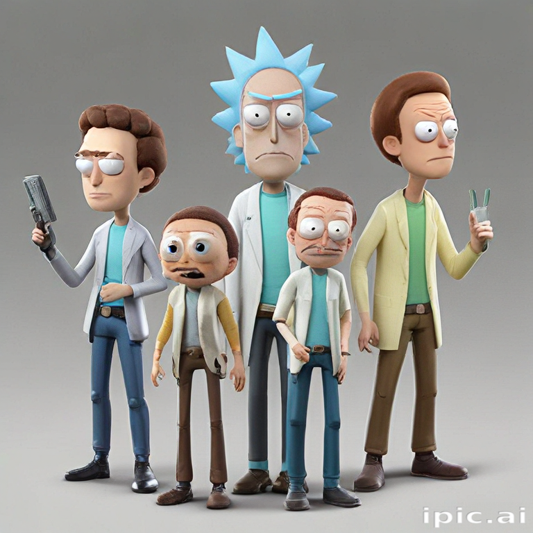 Five Unique Characters from a Popular Animated Series with Distinct Styles