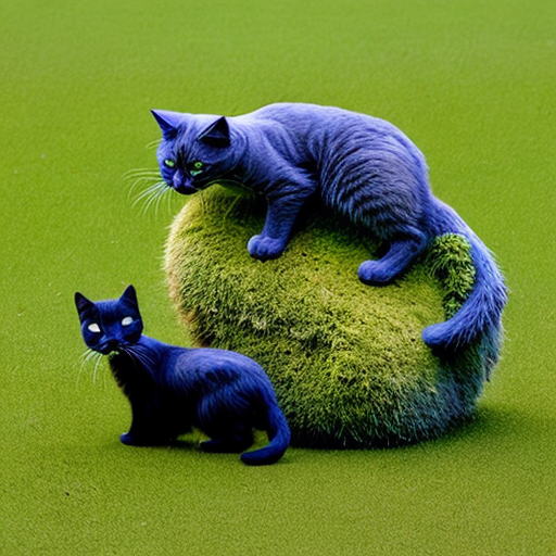 Cat with moss as it's furr