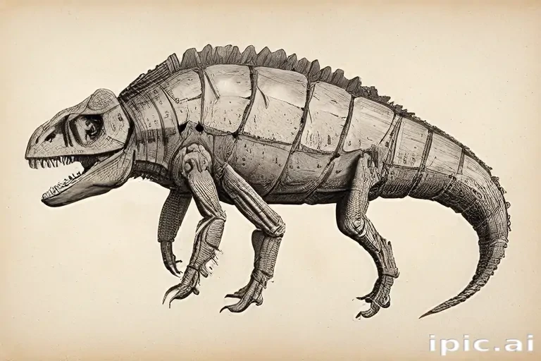 Intriguing Illustration of a Prehistoric Creature with Unique Features ...