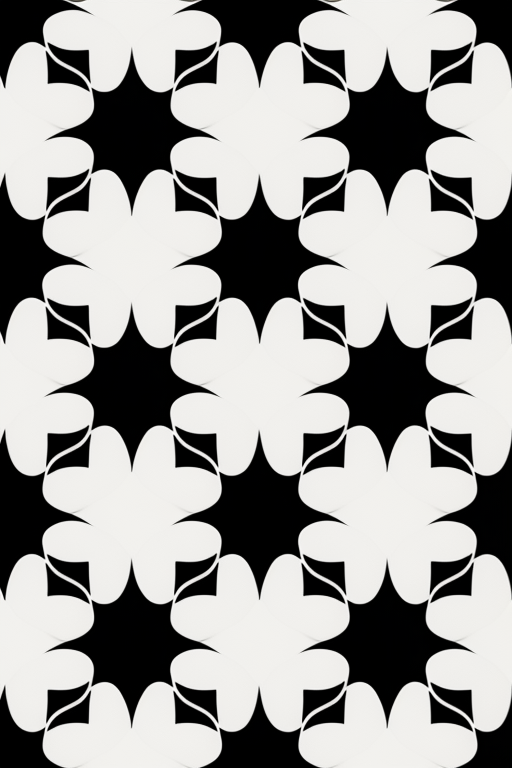 Interlocking Floral Patterns on a Striking Black and White Background