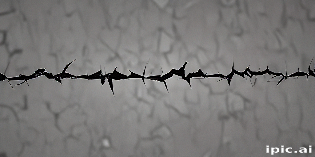 Intricate Patterns of Barbed Wire Against a Softly Textured Background