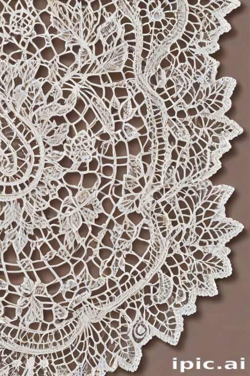 Intricate Lace Tablecloth Featuring Delicate Floral Patterns and ...