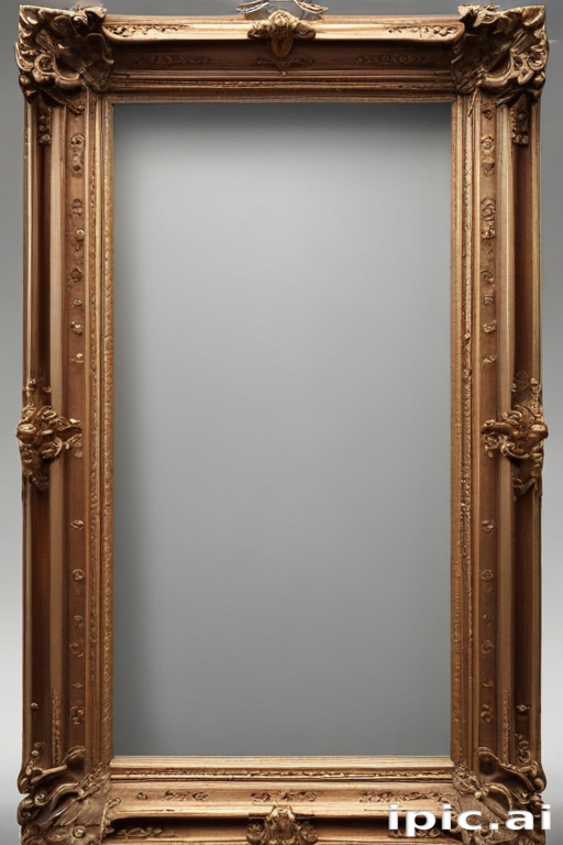Ornate Antique Mirror Frame with Intricate Details and Elegant Design
