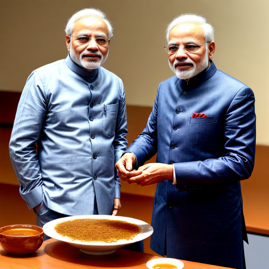 Make image of Modi with tea katly