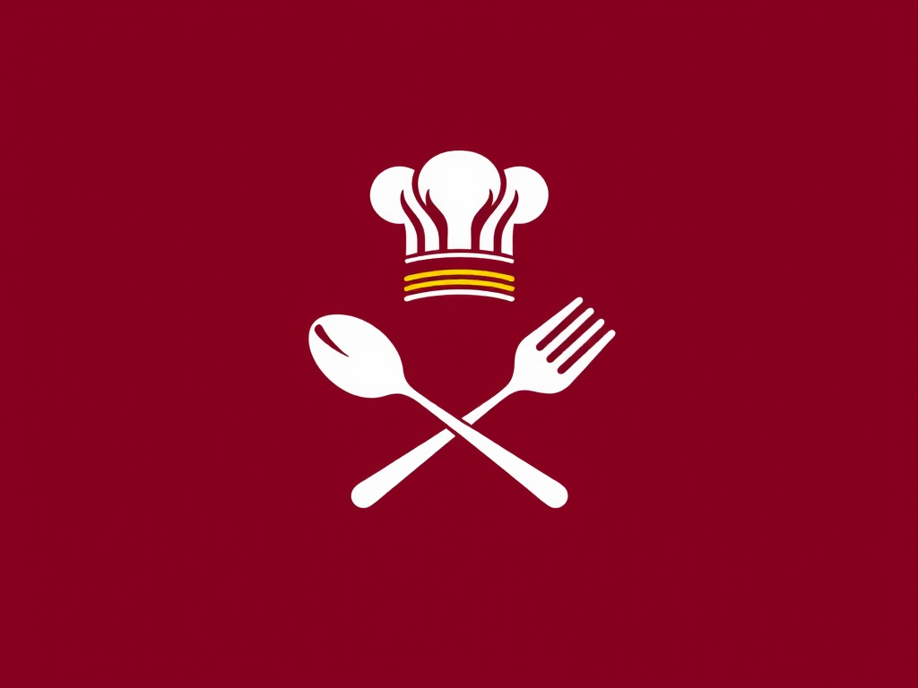 Creative Culinary Logo Featuring Chef Hat, Spoon, and Fork Design Elements