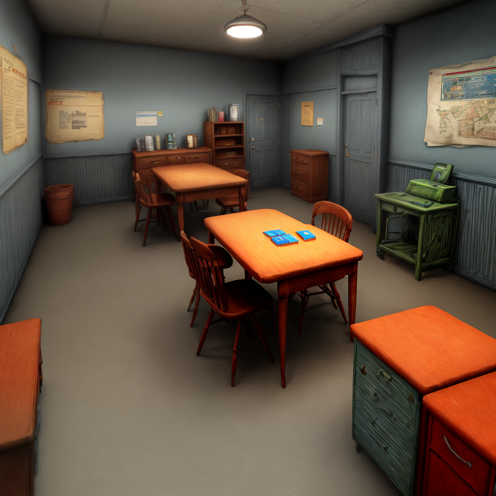 inside a old police station game style