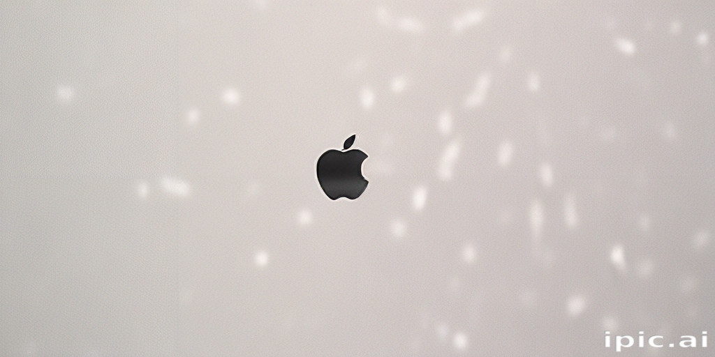 Close-Up of a Reflective Apple Logo on a Sleek Laptop Surface