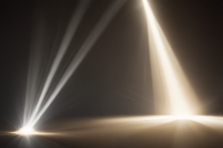 Radiant Beams of Light Illuminating a Darkened Space with Enigmatic Beauty