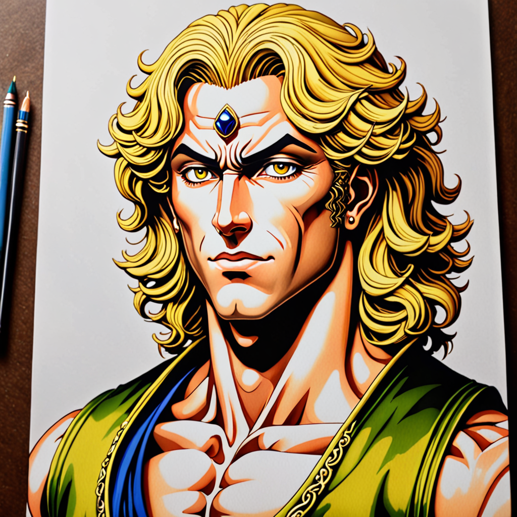 dio from jjba in realistic style