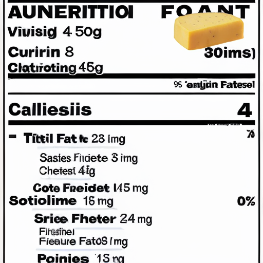 Nutrition Label Displaying Ingredients and Nutritional Information for ...