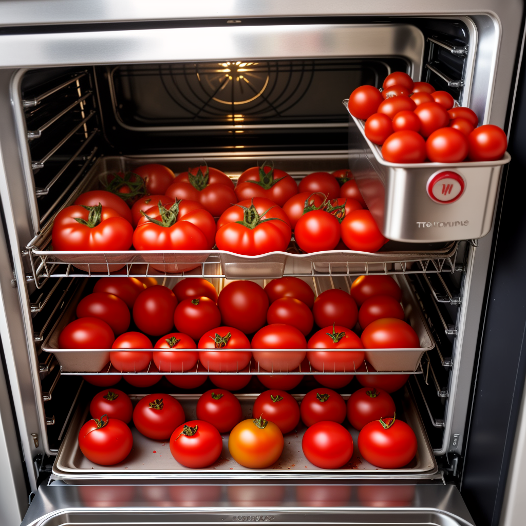 Freshly Harvested Tomatoes Displayed Neatly in a Stainless Steel ...