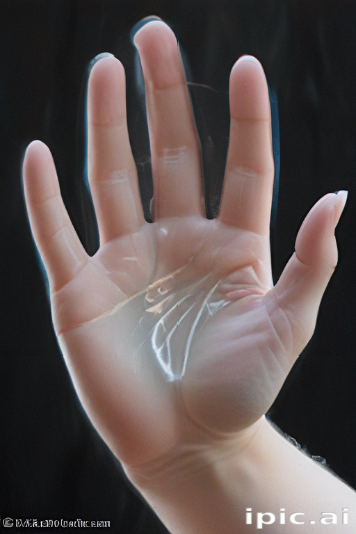 Translucent Hand with Glove Against a Dark Background Displaying Unique ...