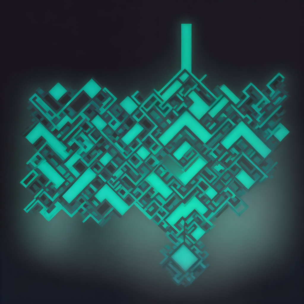 A dark, tessellated geometric pattern in the style of mondrian, where ...