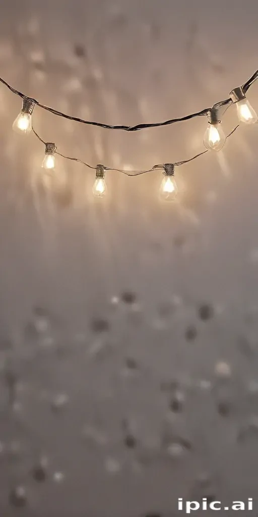 Warm and Cozy String Lights Illuminating a Soft, Textured Background
