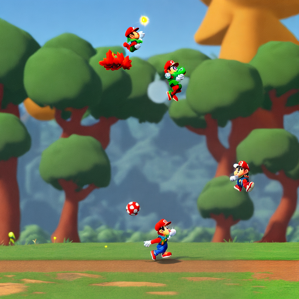 yoshi chasing mario with a shootgun