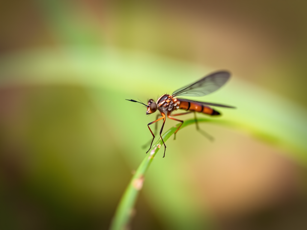 A Close-Up View of a Colorful Insect Resting on Green Plant Stem