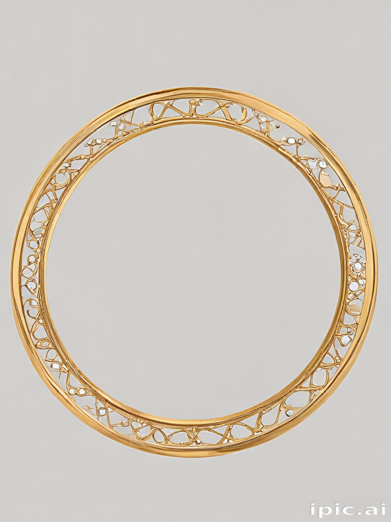 Elegant Gold Frame with Intricate Cutout Design for Artwork Display