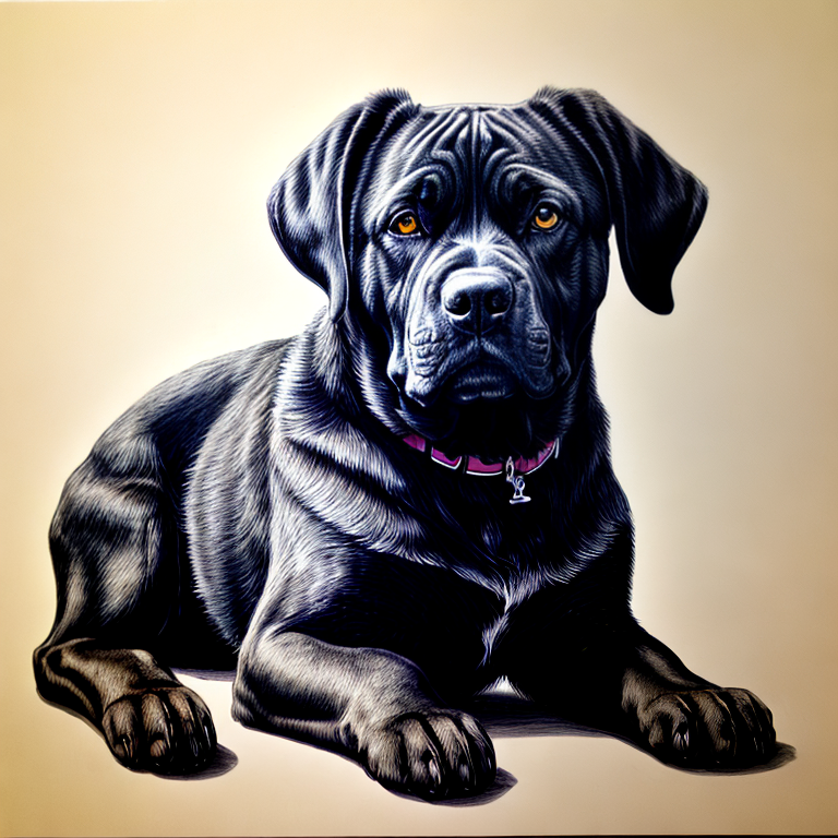 cane corso pencil drawing