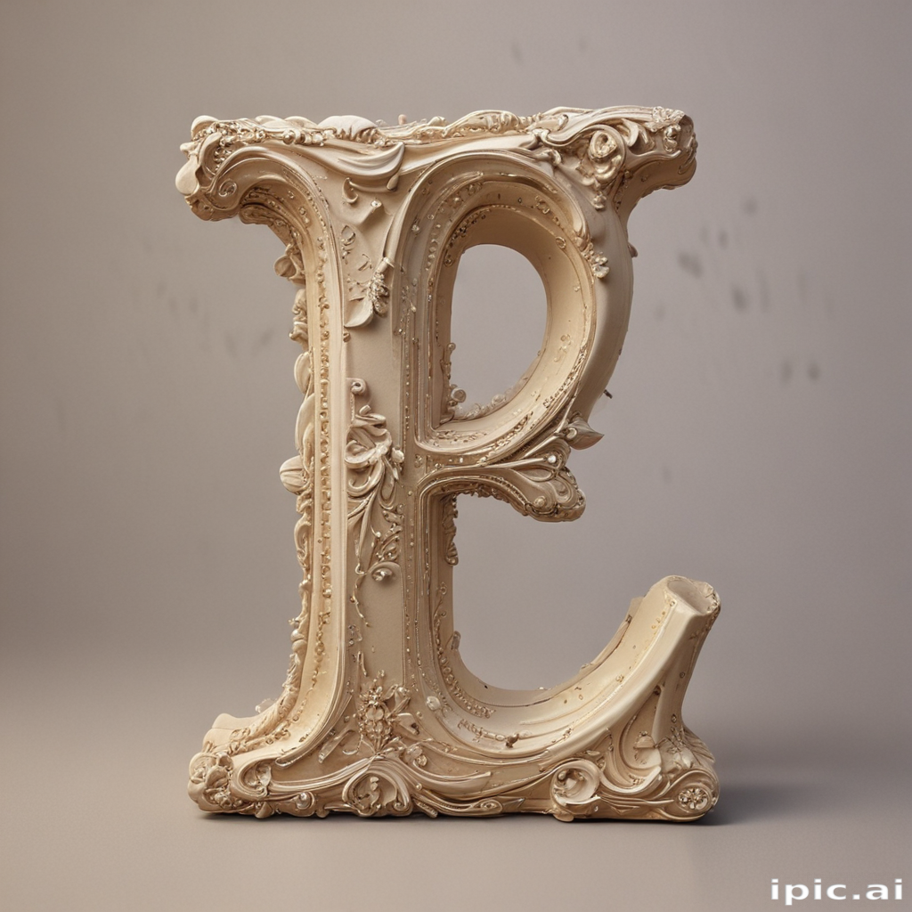Intricately Designed Decorative Letter P with Elegant Floral Motifs