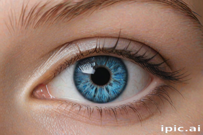 A Close-Up of a Stunning Blue Eye with Intricate Details and Textures.