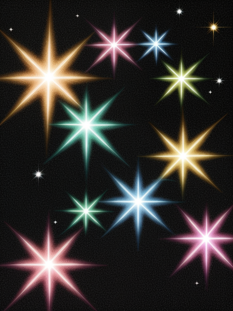 Colorful Stars Sparkling Brightly in a Vast, Dark Cosmic Sky