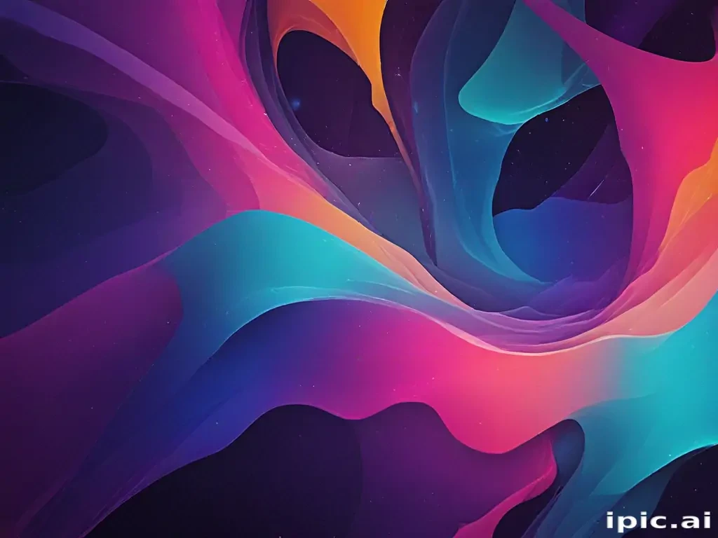 Vibrant Abstract Waves of Color Flowing Through a Cosmic Space