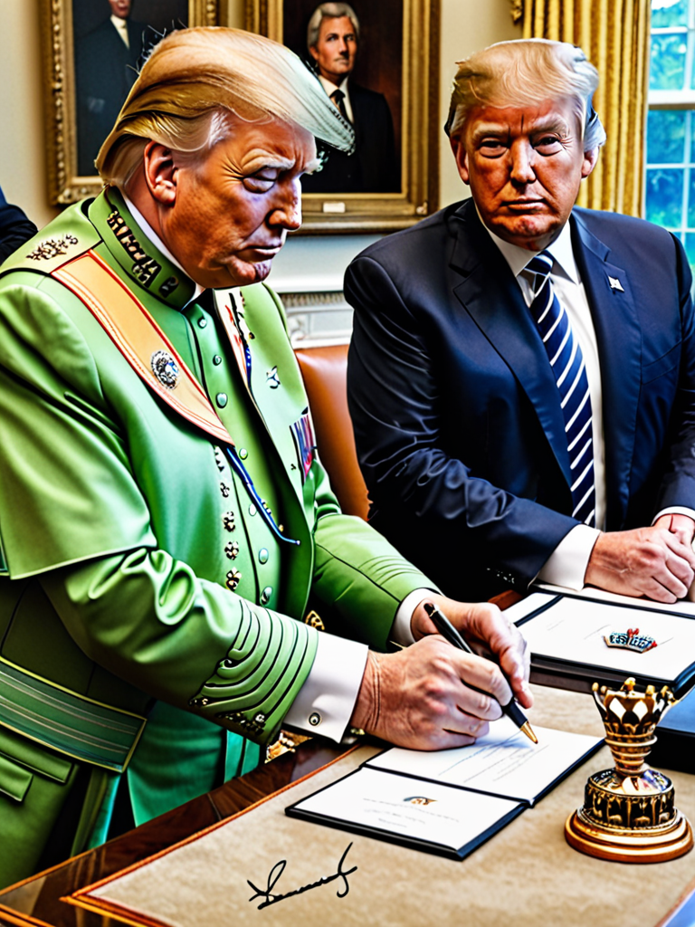 donald trump meeting with the world monarch. true authentic ...