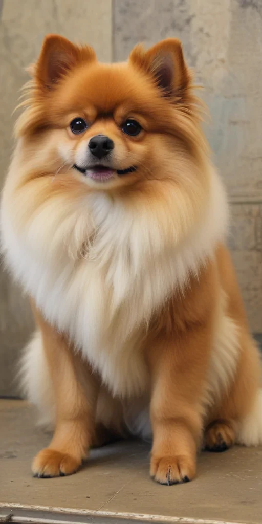 A Charming Pomeranian Dog with Fluffy Fur Sitting Gracefully for the ...