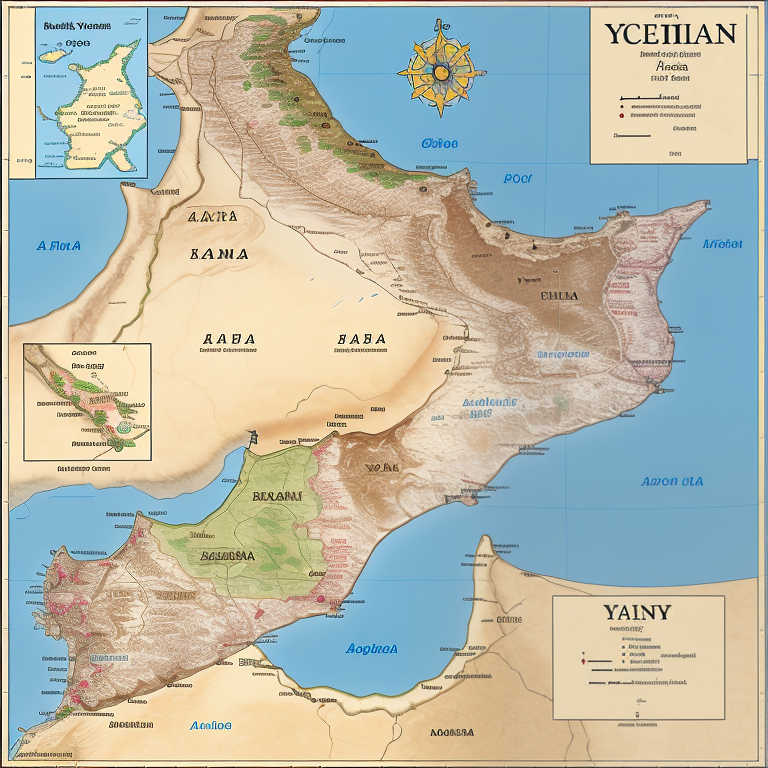 Detailed Map of the Region Featuring Various Geographic and Cultural ...