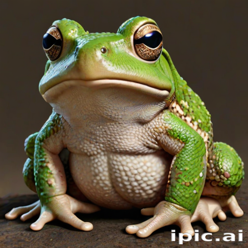 A Close-Up of a Realistic Green Frog with Detailed Features and Textures.