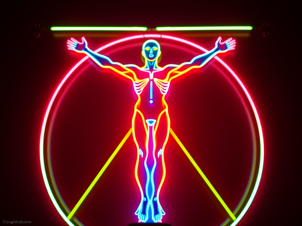 Illuminated Neon Representation of Human Anatomy in Vibrant Colors and ...