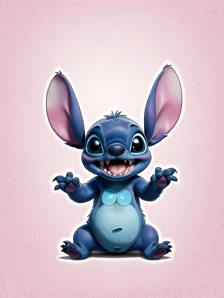 A Cute, Cartoonish Blue Alien Creature with Large Ears and a Big Smile.