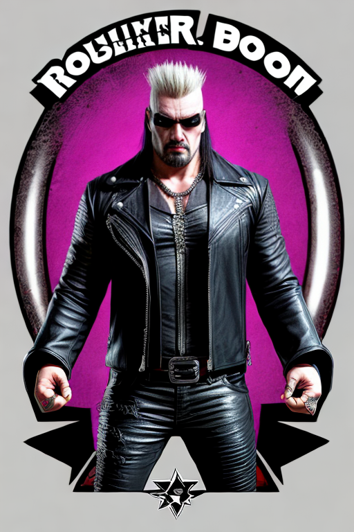 rockstar, gothic, professional wrestler, cartoon, bad guy, logo