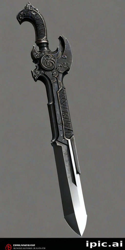 Intricately Designed Fantasy Sword with Ornate Hilt and Shiny Blade
