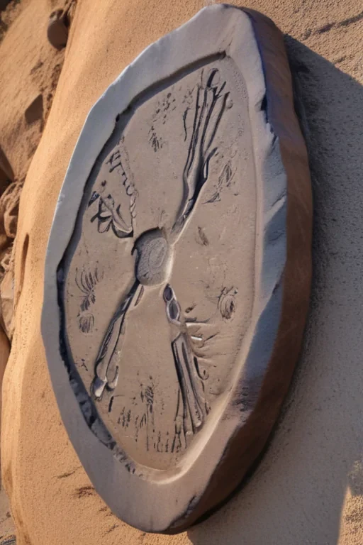 Ancient Fossilized Imprint Revealing Unique Patterns in Sandstone Rock ...