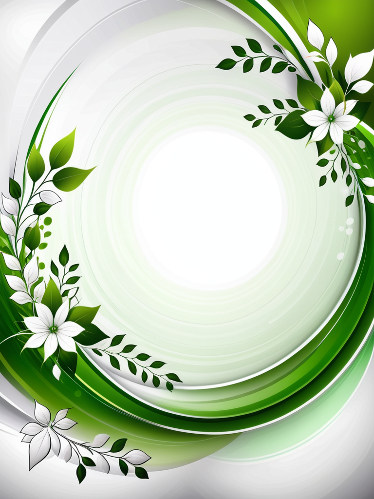 Delicate Green Floral Pattern Featuring Various Leaves and Blooms on ...