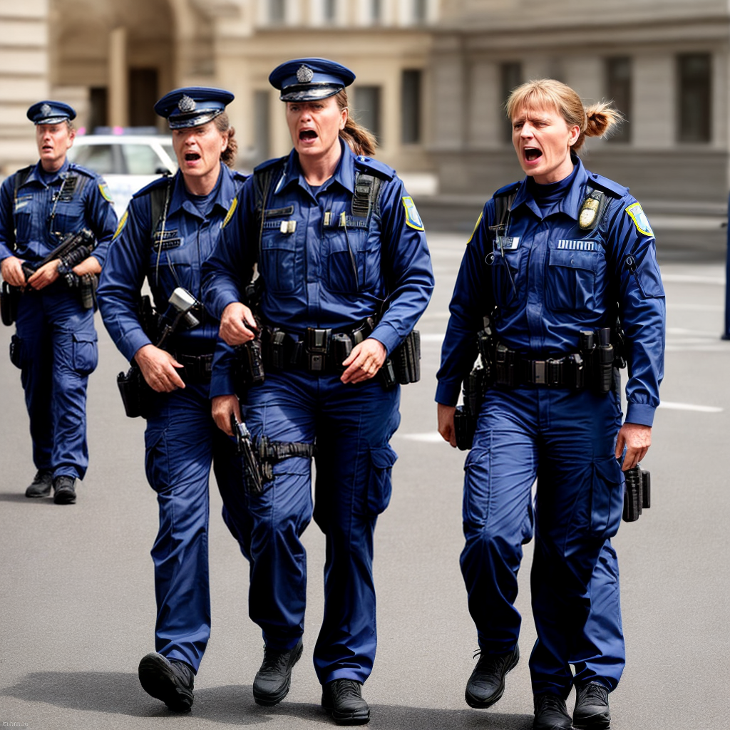 realistic highdefinition picture of angry german female police ...