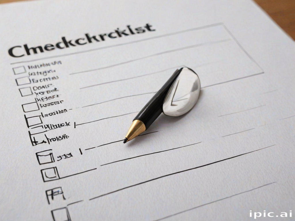 Organizing Tasks Effectively: A Blank Checklist with a Pen Ready to Use