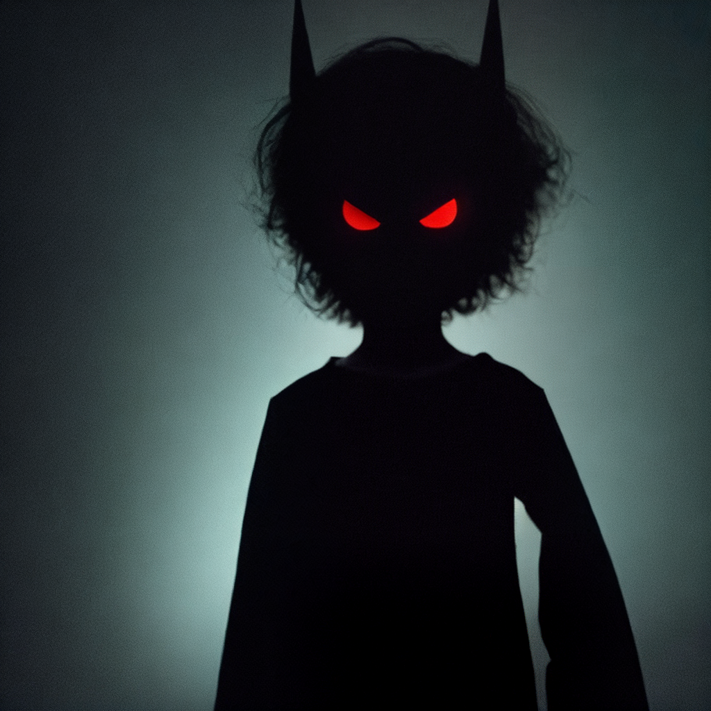 a dark and scary demon watching you, realistic photo, live soft light ...