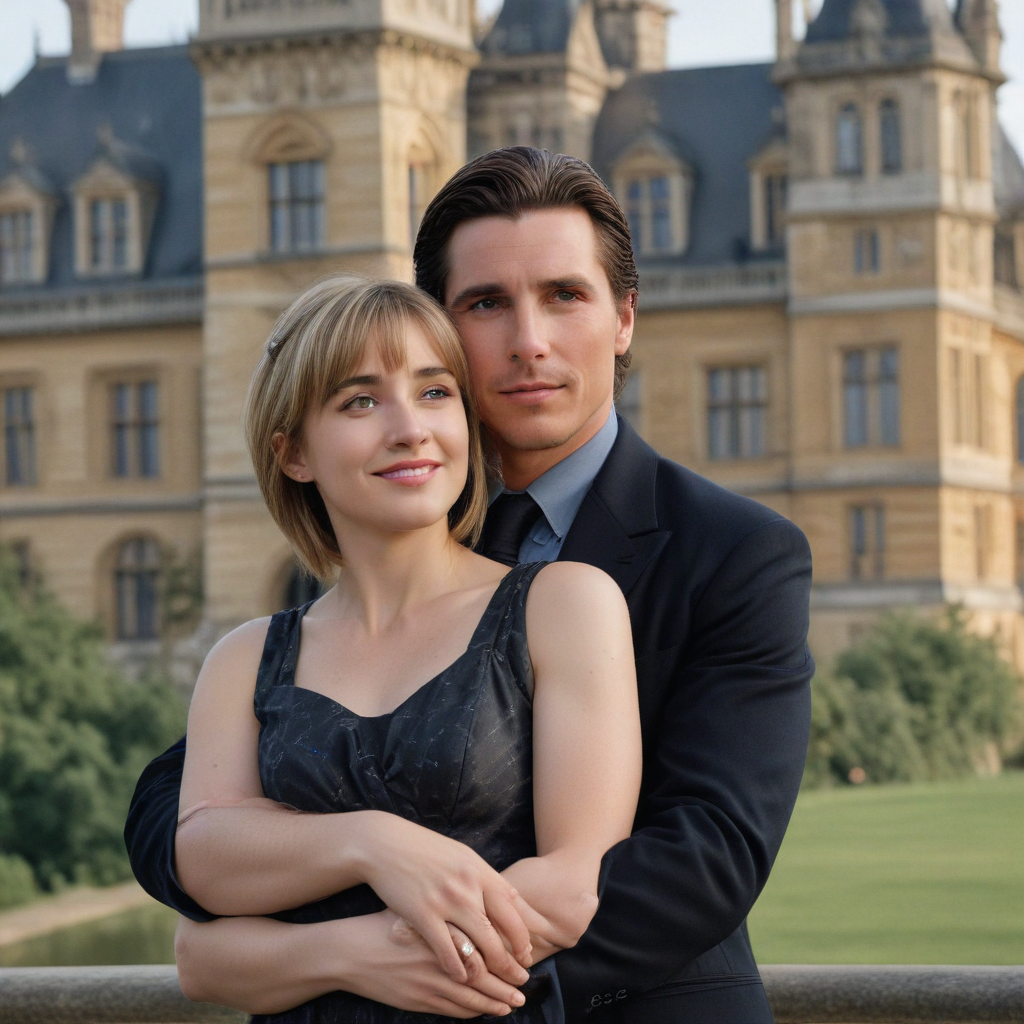 Christian bale as bruce wayne and allison mack together, happy family ...
